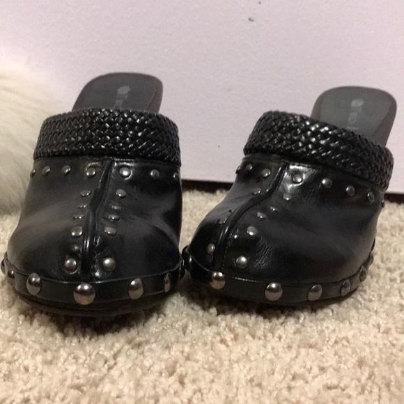 Shoes | Two Lips Goth Gothic Black Leather Rivets Mules | Poshmark